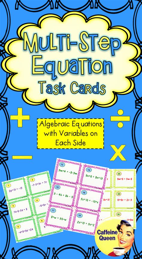 Multi Step Equations Task Cards Dollar Deal