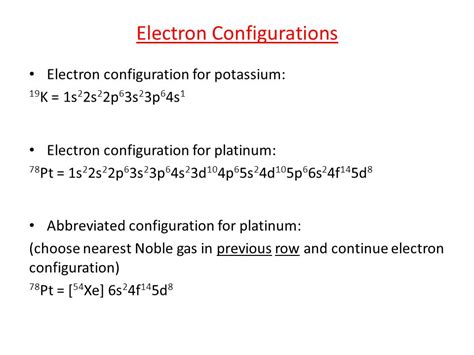 How To Find The Electron Configuration For Platinum Pt