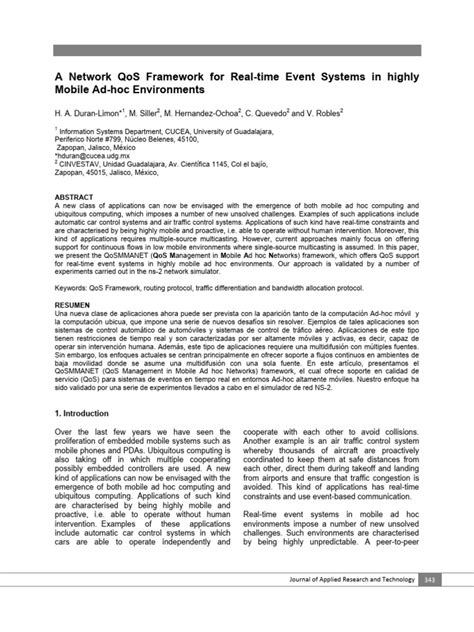 A Network Qos Framework For Real Time Event System Pdf Redes De