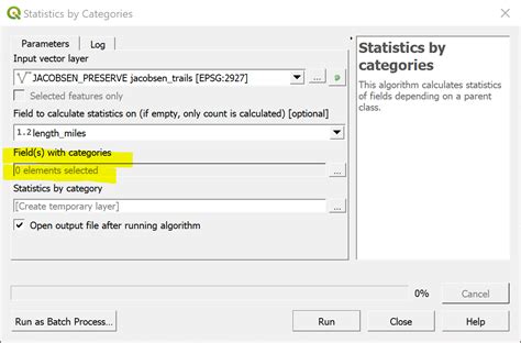 qgis statistics by categories tool greyed out at 3 8 3 geographic information systems stack