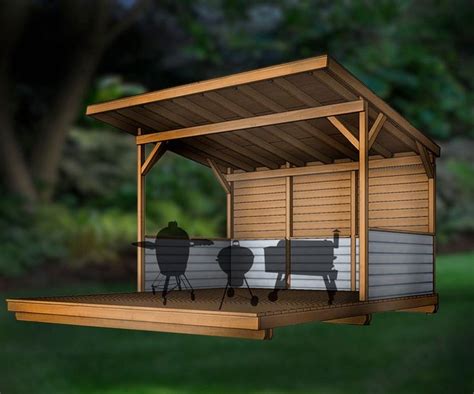 Covered Grillscape Bbq Shack With Deck Downloadable Plans 15x16 The