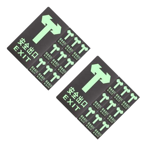 Masteelf 20 Pcs Emergency Exit Sign Reflective Stickers Reflective