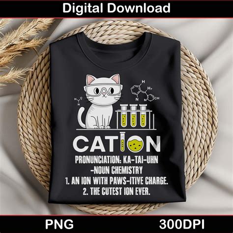 Cation Chemistry Cat Funny Science Pun Digital Download Etsy