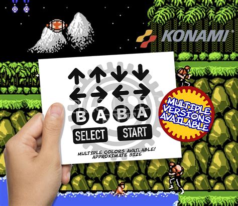 Konami Code Video Game Cheat Vinyl Decal Classic Cheat Code Etsy