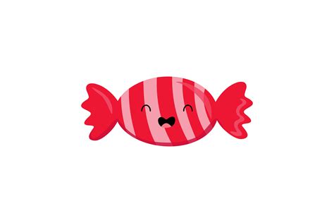 Red Strawberry Candy Kawaii Illustration Graphic By Vianaraart1