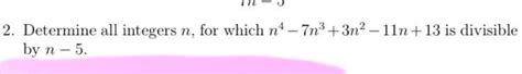 solved determine all integers n ﻿for which