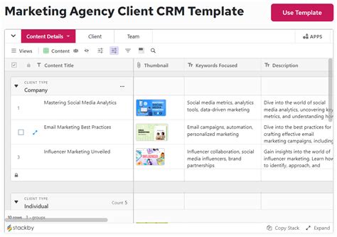top 21 free crm templates for business stackby