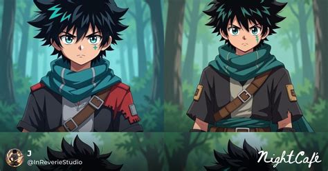 Anime Protagonist In Forest Shounen Style Ai Art