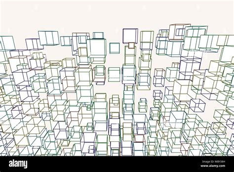 Conceptual Background Square Rectangle Pattern For Design 3d Perspective View Vector