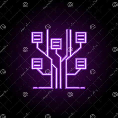 information architecture icon elements of web development in neon