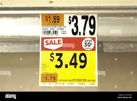 Aunt Jemima Products Price Tag Seen At The Supermarket Stock Photo Alamy