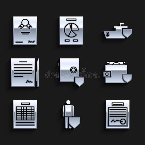 Set Safe With Shield Life Insurance Filled Form Wallet And Money Report File Document