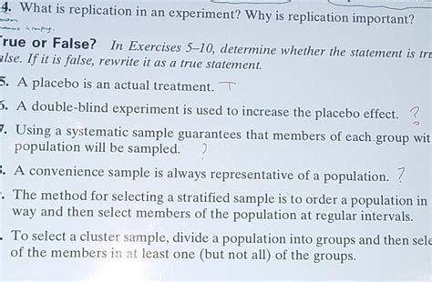 Solved 4 What Is Replication In An Experiment Why Is
