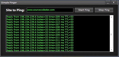 simple pinger sourcecodester