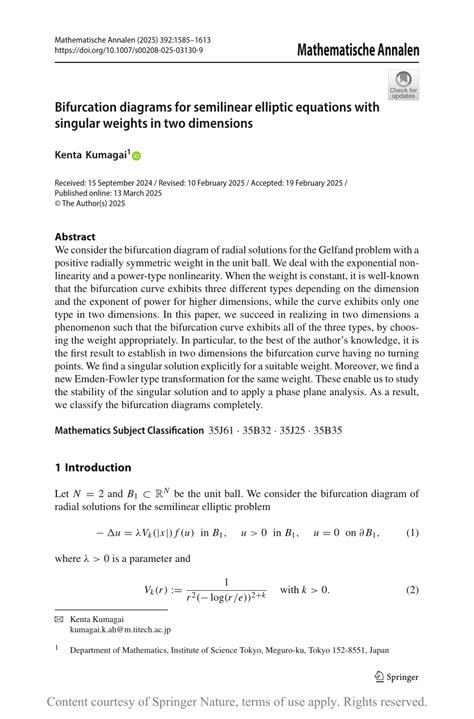 Pdf Bifurcation Diagrams For Semilinear Elliptic Equations With