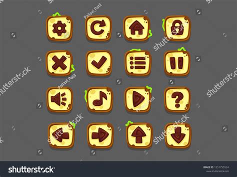 Set Ui Elements D Games Apps Stock Vector Royalty Free Shutterstock