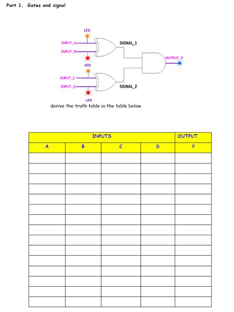 Solved Part Gates And Signal LED INPUT A SIGNAL Chegg Com