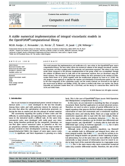 Pdf A Stable Numerical Implementation Of Integral Viscoelastic Models