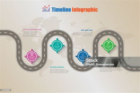 포인터 벡터 일러스트와 비즈니스 로드맵 타임 라인 인포 그래픽 템플릿 0명에 대한 스톡 벡터 아트 및 기타 이미지 0명 개념 거리 Istock