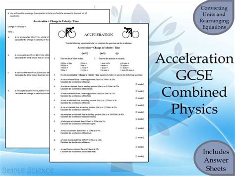 Velocity And Acceleration Calculation Worksheets