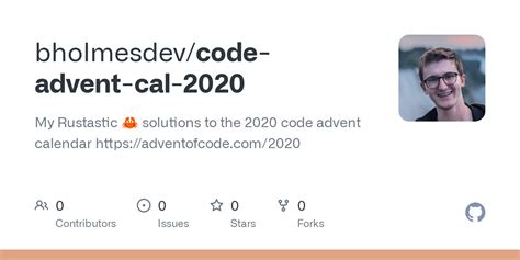 Github Bholmesdevcode Advent Cal 2020 My Rustastic 🦀 Solutions To