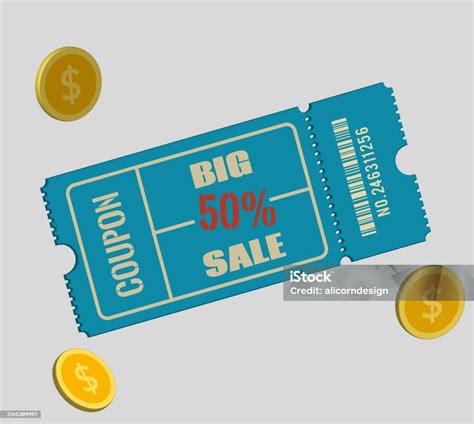 3d 현대 할인 다른 Cupons 바우처 벡터 일러스트 레이 션 복고풍 색상의 T Voucher Couponvoucher
