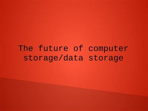 Storage Ppt