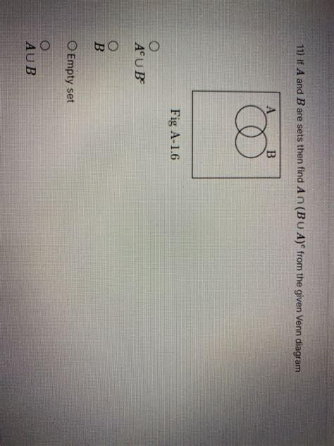 Solved If A And B Are Sets Then Find An BU A From The Chegg