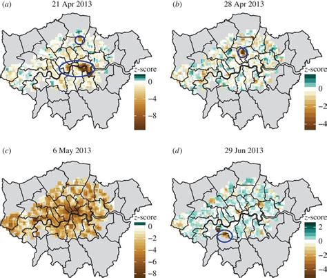 Four Example Days With Notable Outlier Pixels A 21 April When The
