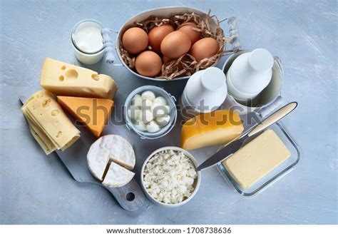 Different Types Fresh Farm Dairy Products Stock Photo 1708738636 Shutterstock