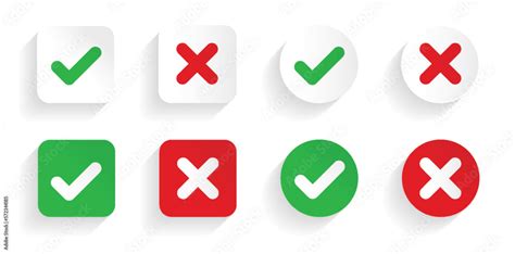 Check Mark And X Mark Icon Checkmark And X Mark Icon For Apps And Websites Green And Red Check