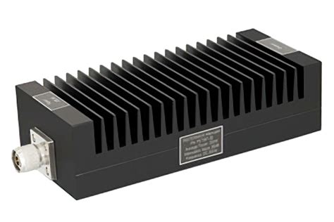 DB Fixed Attenuator N Male To N Female Unidirectional Black Anodized Aluminum Heatsink Body