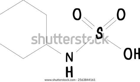 Chemical Structure Cyclamate Illustration On Transparency Stock Vector Royalty Free 2563844161