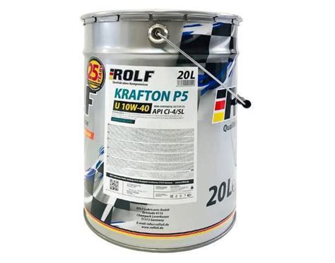 Масло моторное ROLF KRAFTON P5 U 10W-40 Полусинтетическое - купить в ...