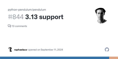 313 Support · Issue 844 · Python Pendulumpendulum · Github