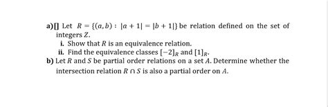 Solved A Let R A B A B Be Relation Chegg Com