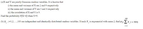 solved a x and y are jointly gaussian random variables it