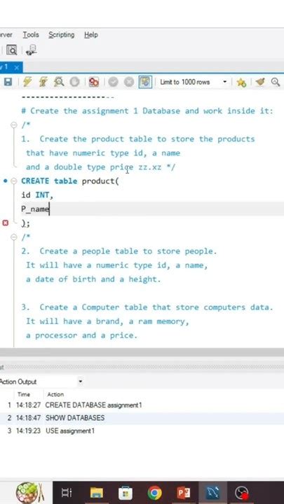 create table in sql using mysql workbench learn sql in 60 seconds