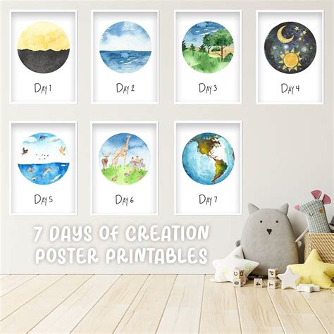 Days Of Creation Poster Printables Etsy