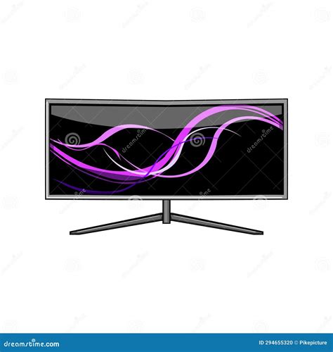 Led Curved Screen Cartoon Vector Illustration Stock Illustration Illustration Of Video Glow