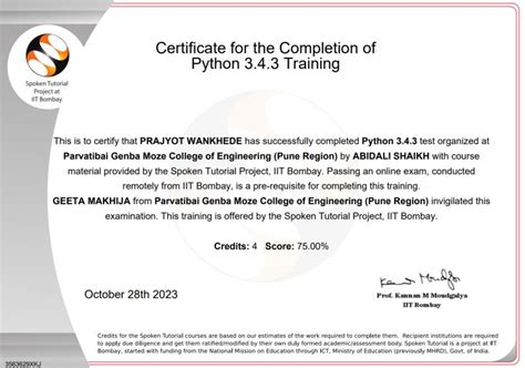 Prajyot Wankhede On Linkedin Python Certification Iitbombay
