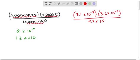 solved use scientific notation to calculate the result in each