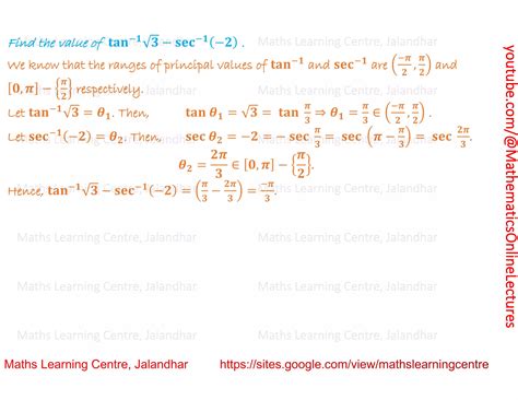 Class 12 Chapter 2 Inverse Trigonometric Functions Basic Definitions