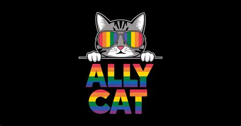 Ally Cat Rainbow Ally Cat Rainbow Sticker Teepublic