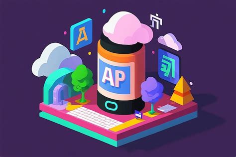 3d Api Flat Illustration Premium Ai Generated Image