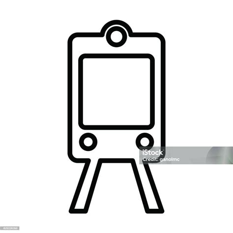 기차 지하철 선 아이콘입니다 개요 벡터 기호입니다 그림입니다 0명에 대한 스톡 벡터 아트 및 기타 이미지 0명 기관차 날씬한 Istock