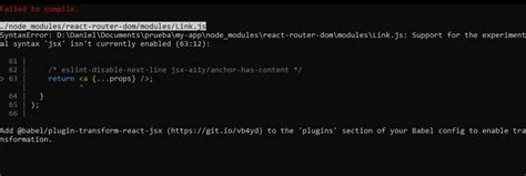 Reactjs Error En El Archivo Linkjs De Proyecto De React Stack