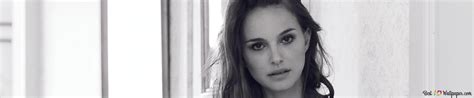 Natalie Portman Monochrome Bg 4k Wallpaper Download