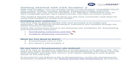 Css Sculptor 3 Getting Started Gsgcsssculptor3gsg