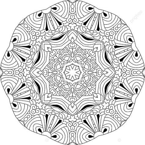 Circular Ornament In Zentangle Style Handdrawn For Coloring Vector Tribal Vector Pattern Png
